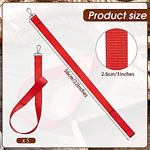 5 Pack Bucket Strap, Adjustable Water Bucket Strap Horse Supplies for Hay Nets, Bucket Hangers for Horses, Red Nylon Water Buckets Strap, Horse Stall, Outdoor Feeders, 22 Inch