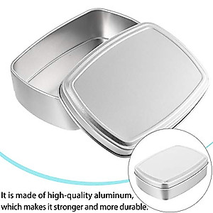 Operitacx Soapbox 2pcs Aluminum Soap Box Empty Metal Tins for Candle Making Candies Leak- Proof Balm Boxes Aluminum Tin Jar Containers for Candies Jewelry Powder 150ml Sponge Dish