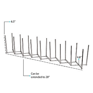 brightmaison BGT Stal Pots and Pans Organizer for Cabinet, Pot Lid & Plate Holder Adjustable Kitchen Organization Unit Stainless Steel 8 sectional