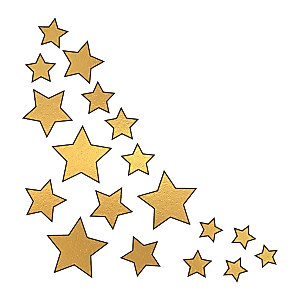 FashionTats Gold Stars Eye Accent Temporary Tattoos | 20 - Pack | Skin Safe | MADE IN THE USA | Removable