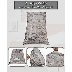 Edwiinsa Beige Wall Pillow Covers King Standard Set of 2 Bed Pillow, Farmhouse Vintage Shabby Wall Abstract Art Plush Soft Comfort for Hair/Skin Cooling Pillowcases with Envelop Closure 20''x36''