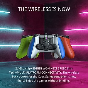 Armor-X Pro Upgrade Wireless Back Button Controller Paddle with 1300mA Battery for Xbox Series S/X Accessories, Support Somatosensory with Multi-Platform Adapter