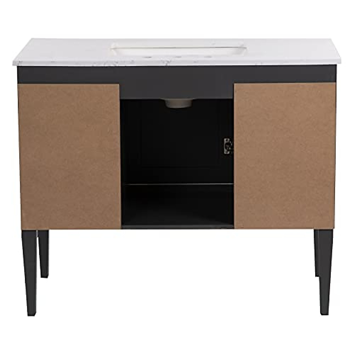 Spring Mill Cabinets Fordwin Bathroom Vanity with 1-Door Cabinet, 6 Drawers, Countertop with Undermount Sink, 43" W x 22" D 35.1" H, Shale Gray/Pulsar Top