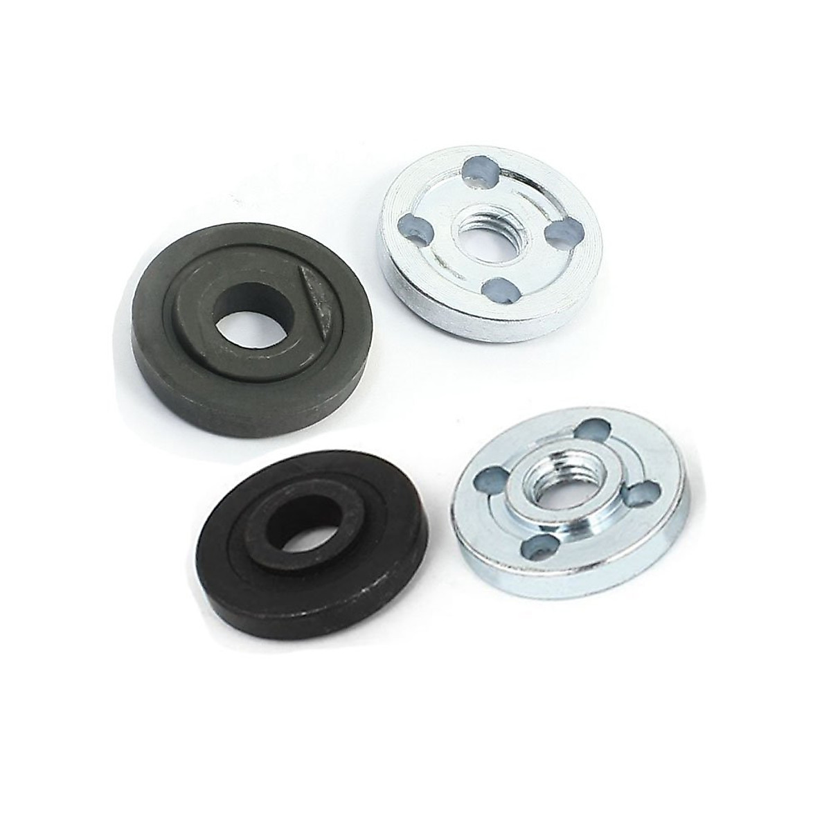 LDEXIN 4Pairs 10mm/0.4" Round Clamp Inner Outer Flange Nuts Electrical Angle Grinder Fitting Replacement for Hitachi Angle Grinder