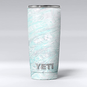 Design Skinz Teal Slate Marble Surface V39 - Skin Decal Vinyl Wrap Kit Compatible with The Yeti Rambler Cooler Tumbler Cups