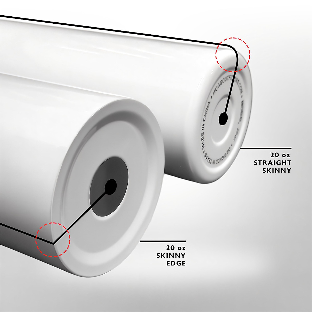 Hogg 20 oz Sublimation Tumblers Edge (9 Units) - Flat Bottom, Sublimation Blanks, Bulk Tumblers with Lids and Straws, 20oz Skinny, Blank Cups