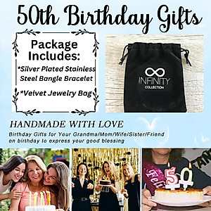 Infinity Collection 50th Birthday Keychain & Card Gift Set, 50th Birthday Gifts for Men & Women, Fabulous and Fifty Keychain. 50th Bday Gifts for Him or Her