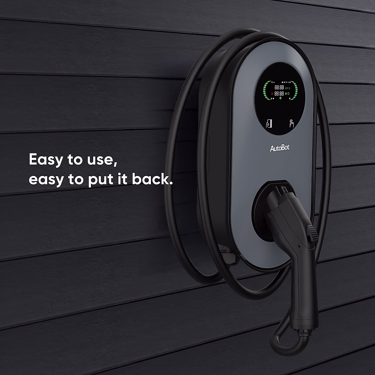 AutoBot Home Electric Vehicle (EV) Charger Level 2, Extra 2 RFID Card, 40Amp, 240V, NEMA 14-50 Plug, Indoor/Outdoor EVSE, 25-Foot Cable for All EVs, Gifts