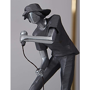 HAUCOZE Music Decor Figurine Home Gifts Modern Sculpture Statue Table Centerpiece Crafts Polyresin Piano Arts 8.5inch