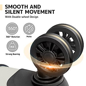 AnyZip Luggage PC ABS Hardside Lightweight Suitcase with 4 Universal Wheels TSA Lock Carry-On 20 Inch White