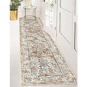 Pauwer Hallway Runner Rug 2'x8', Boho Washable Runner Rugs with Rubber Backing, Oriental Non Slip Carpet Runner for Hallways, Farmhouse Rug Runners for Kitchen Laundry Room Entryway Bedroom
