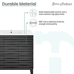 Swiss Madison Well Made Forever Cascade Bathroom Black Bath Vanity