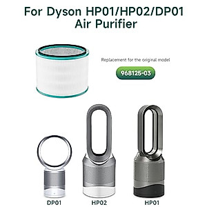 2-Pack HP01 HP02 Filter Replacement Kit Compatible with Dyson HP01/HP02/DP01 Air Purifier, H13 True HEPA Air Purifier Filter