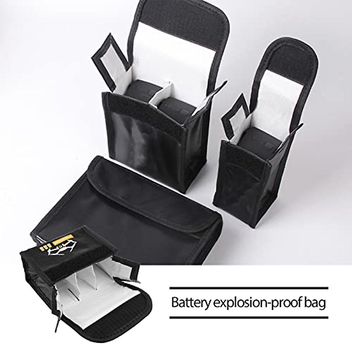 The Lord of the Tools Battery Explosion-proof Safety Bag Compatible with DJI Mini 3 Pro Drone Battery Safety Charging Storage Bag Replacement 121x95x63mm L Size