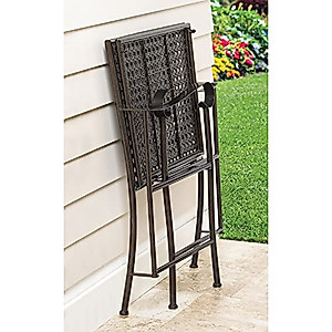 BrylaneHome 400 Lbs. Weight Capacity Folding Chair with Cushion Extra Wide Seat W/Free Seat Cushion, Taupe Brown