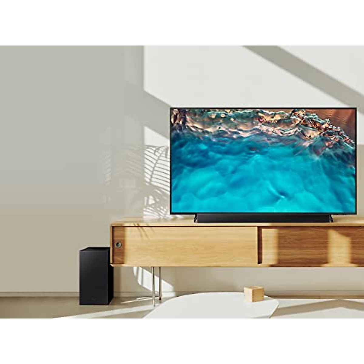 SAMSUNG HW-B450 2.1ch Soundbar w/Dolby Audio, Subwoofer Included, Bass Boosted, Wireless Bluetooth TV Connection, Adaptive Sound Lite, Game Mode, 2022