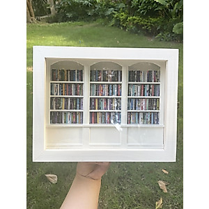Generic Shake Away Anxiety Bookshelf,Stress Reliever,with 350Pcs Miniature Book Match Boxes Display Case Cabinet Decoration, for Book Lovers (white)
