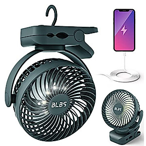 Rechargeable Fan - 65H 12000mAh Camping Fan Rechargeable, Tent Fan Use As Power Bank, Rechargable Fan with Hanging Hook, 360°Head Rotation Camping Fans for Tents, Camp Fan for Camping, Green