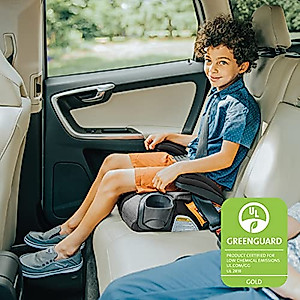 Chicco GoFit® ClearTex® Backless Booster Car Seat, Travel Booster Seat for Car, Portable Car Booster Seat for Children at Least 4 Years Old and 40-110 lbs. | Shadow/Black