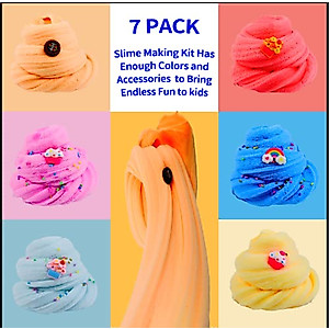 7 Pack Cloud Slime Kit, Scented Slime Stress Relief Toy for Girls and Boys, Soft and Non-Sticky, Party Gift and Birthday Gift, Kid Play Education Fun Toys