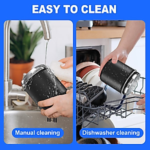 MZLMZL 15.8OZ Kids Food Soup Container Lunchbox - Adult Stainless Steel Thermo Food Jar,for Hot Cold Width Mouth with Spoon Food Hydroflask,Bottle Leak Proof Hot Food Storage Outdoor Camping (Black)