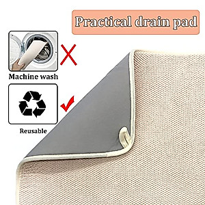 Microfiber Dish Drying Mat,Ultra Absorbent Drying Mat for Kitchen Counter,Dishes Drainer Pads 3 Pack,Large Size 20''X 15''(Beige/Grey/Pink)