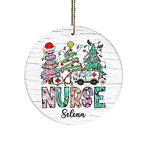ColorfulParrot Custom Nurse Stethoscope Christmas Ornament, Nurse Ornament, Stethoscope Ornament, Nursing Assistant Gifts JWyM 1