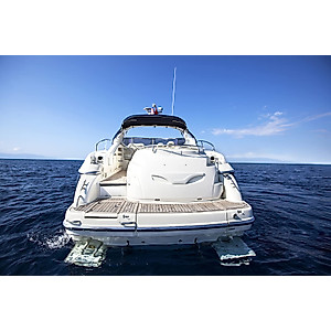 UAYESOK VHF Marine Base Antenna 48 Inch Fiberglass Waterproof Boat Antenna W/7m RG-58U Cable Adjustable Ratchet Fixed Mount