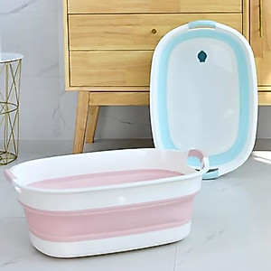 ZAJSSS Pet Bathtub with Water Drain Plug Foldable Bathtub for Puppy Small Dogs Cats Pet Shower Basin Portable Space Saving Design Grey