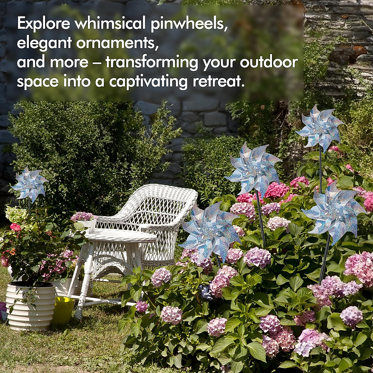 Reflective Pinwheels 10pack,Wind Spinners Outdoor Bird Scare Devices,Sparkly Pinwheel for Garden Decor,Scare Birds & Animals Away from Garden Yard Patio Lawn Farm