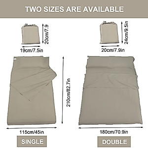Sleeping Bag Liner Portable Travel Camping Sheets Lightweight and Compact Sleeping Sack Sheets for Adults Comfortable Liners for Traveling Hotel Camping Picnic Hostels Backpacking