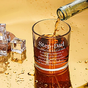 Futtumy Step-Dad Definition Whiskey Glass, Funny Stepdad Gifts for Men Stepdad Bonus Dad, Novelty Christmas Gift Father’s Day Gift Birthday Gift from Stepdaughter Stepson, Dad Old Fashioned Glass 10oz