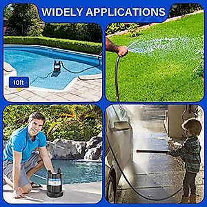 Acquaer 1/3 HP Submersible Water Pump 2160GPH Sump Pump Thermoplastic Utility Pump Portable Electric Water Pump Water Remove for Basement Hot Tubs Garden Pool Cover Draining with 10 ft Cord