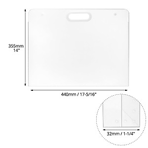 QWORK Art Portfolio Folder - 17x13 Inch, Water-Resistant Solid Stiff Material, 4 Pack Translucent Large Storage for Artwork, Diamond Painting, Posters and Classroom Supplies