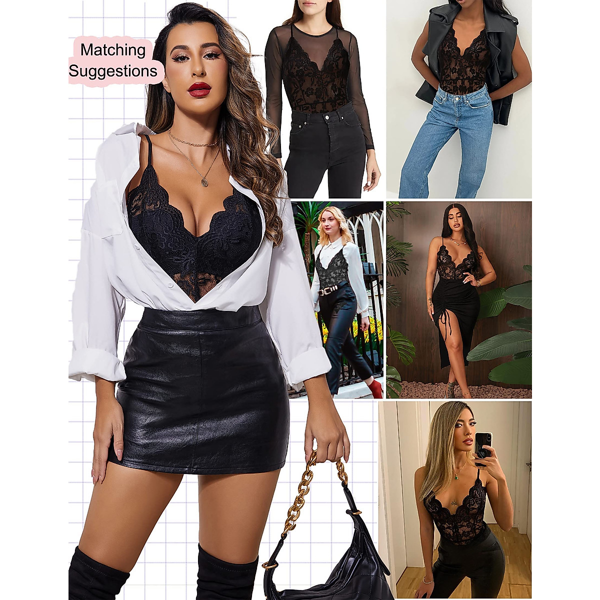 Avidlove Women Teddy Lingerie One Piece Babydoll Bodysuit Romper,Small,Black