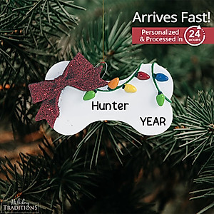 Dog Personalized Ornaments for Christmas Tree, White Dog Bone Ornament, Cute Dog Bone Gifts for Dog Lovers and Owners, Dogs First Christmas Ornament 2023