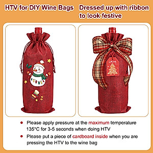 Shintop 10pcs Jute Wine Bags, 13.4 x 5.9 inches Hessian Wine Bottle Gift Bags with Drawstring for Wedding Christmas Wine Tasting Party Favors(Red)