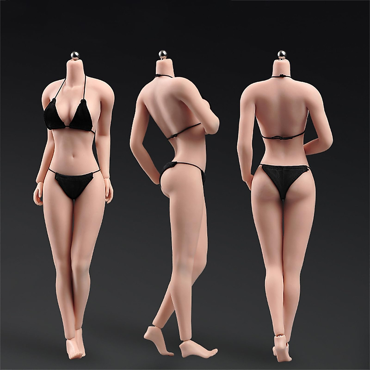 1/6 Scale Female Seamless Body Normal Skin Curvy Ass Action Figure Body 12'' Steel Skeleton Flexible Big Breast Body Doll