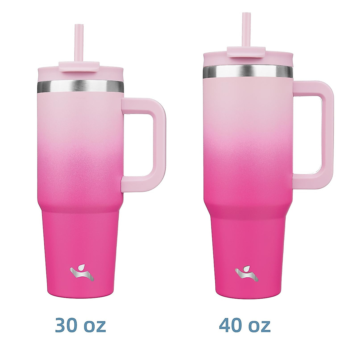 Konokyo 30 oz Tumbler with Handle and 2 Straws,2 in 1 Lid Insulated Water Bottle Stainless Steel Travel Coffee Mug,Cherry Blossoms