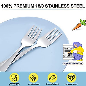 VITEVER 6-Piece Toddler Forks, Small Stainless Steel Kids Forks Set, Children Safe Forks for Self Feeding - Mirror Polished, Dishwasher Safe