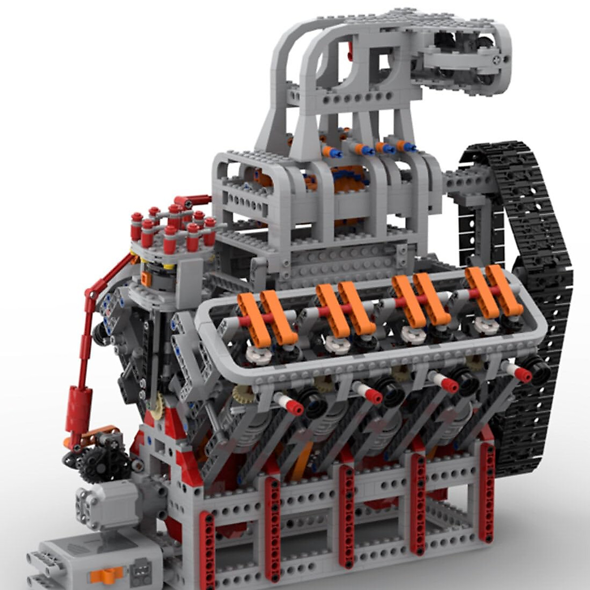 QOVO V8 Engine Motor Building Kit That Works, Dynamic OHV General Motors Building Blocks Toy, Mini Engine MOC - (2106PCS)