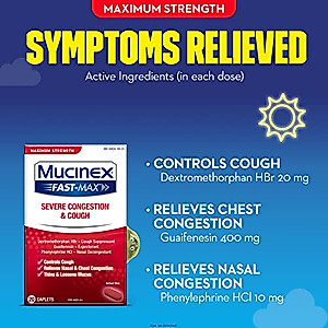 Mucinex Fast-Max Adult Severe Congestion & Cough Caplets, 20ct