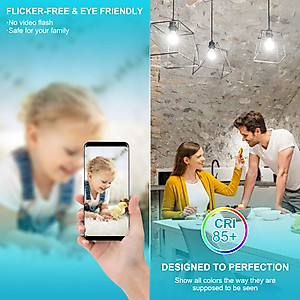 hansang E12 LED Bulb, Daylight 5000K, 60 Watt Equivalent Ceiling Fan Light Bulbs, E12 Small Base Candelabra LED Light Bulbs, 600 Lumen CRI 85+ Eye Protection, Non-dimmable 120V (85-265V Range) 6 Pack