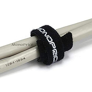 Monoprice Hook & Loop Fastening Cable Ties 6inch, 10pcs/Pack - Black