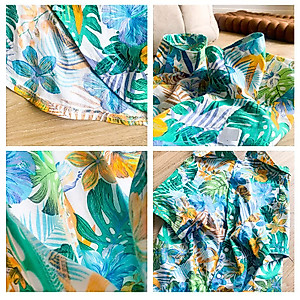 Harikaji Dog Hawaiian Shirt, Summer Pet Clothes Large Dog Cool Costume Beach T-Shirt for Medium Large Dog(Blue,5XL)