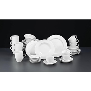 Seltmann Weiden Commercial Dinnerware, Meran Porcelain Coffee/Tea Cup Saucer, White, 6.3-Inch, Set of 6