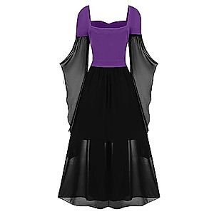 Halloween Costumes Sling Swing Corset Women's Halloween Costumes Women Costumes for Halloween Medieval Costume Women Renaissance Shoes Renaissance Faire Corset Ren Faire Costume（4-Purple,Medium）