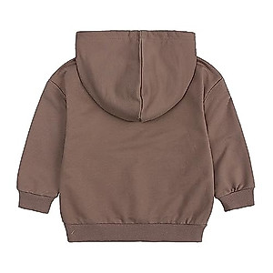 Kids Baby Boy Girl Crewneck Long Sleeve Pullover Top Fuzzy Sherpa Pullover Crewneck Thermal Fleece Tops Matching Outfits Coffee