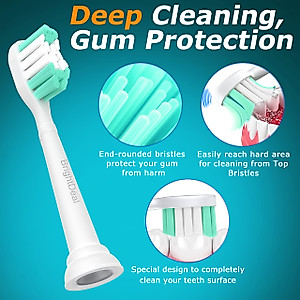 BrightDeal Replacement Toothbrush Heads for Philips Sonicare ProtectiveClean 4100 5100 6100 DailyClean Plaque Control Gum Health G2 C2 Toothbrush Head HX6817/01 HX6857/11 Electric Toothbrushes, 8 Pack