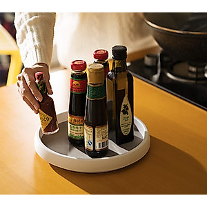 Lawei 2 Pack Lazy Susan Turntable - 10 Inch Non-Slip Lining Rotating Organizer Spice Storage Rack for Cabinet Pantry Refrigerator Countertop Spinning Organizer for Spices Condiments Baking